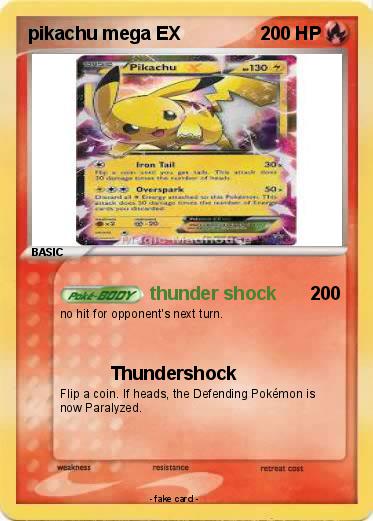 Pokémon pikachu mega EX 7 7 - thunder shock - My Pokemon Card