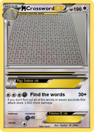 Pokémon Crossword - Find the words - My Pokemon Card