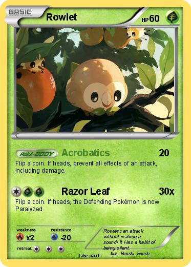 Pokémon Rowlet 82 82 - Acrobatics - My Pokemon Card