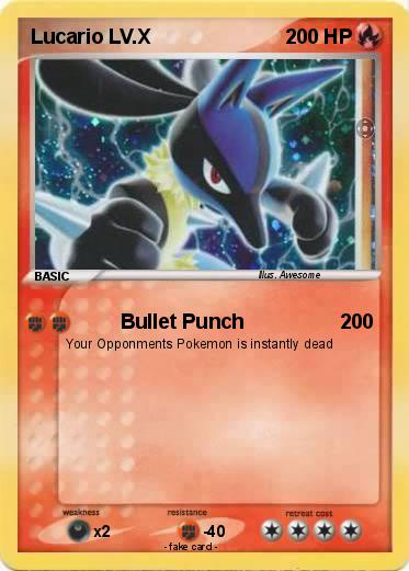 Pokémon Lucario LV X 51 51 - Bullet Punch - My Pokemon Card