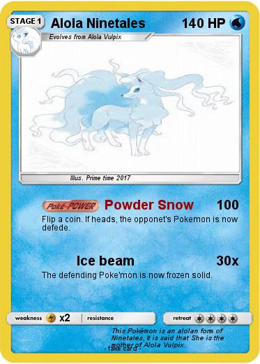 Pokémon Alola Ninetales - Powder Snow - My Pokemon Card