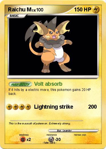 Pokémon Raichu M - Volt absorb - My Pokemon Card