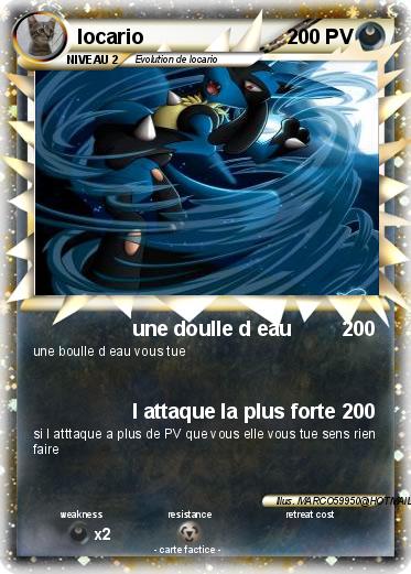 Pokémon locario 11 11 - une doulle d eau - Ma carte Pokémon