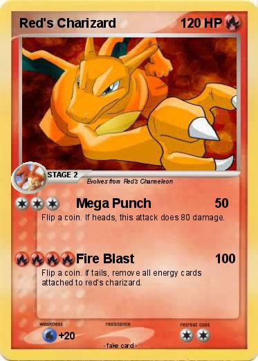 Pokémon Red s Charizard 43 43 - Mega Punch - My Pokemon Card