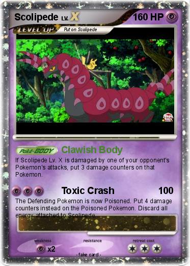 Pokémon Scolipede 88 88 - Clawish Body - My Pokemon Card