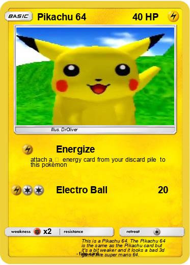 Pokémon Pikachu 64 1 1 - Energize - My Pokemon Card