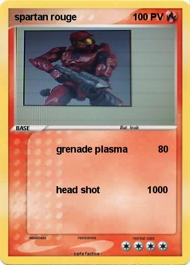 Pokémon spartan rouge - grenade plasma - Ma carte Pokémon