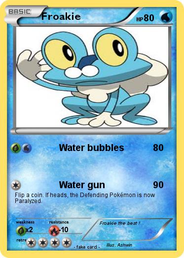 Pokémon Froakie 505 505 - Water bubbles - My Pokemon Card
