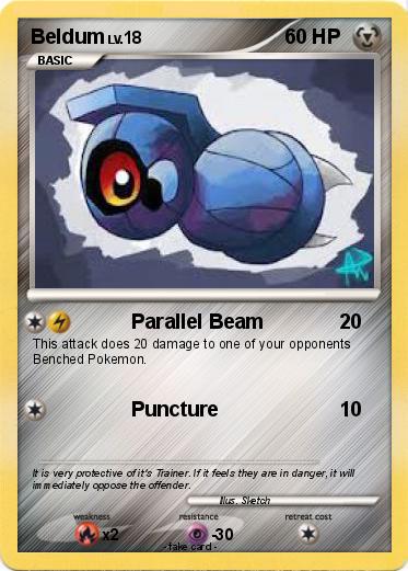 Pokémon Beldum 45 45 - Parallel Beam - My Pokemon Card
