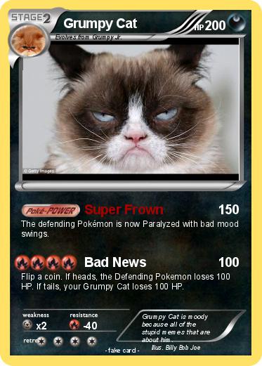 Pokémon Grumpy Cat 840 840 - Super Frown - My Pokemon Card