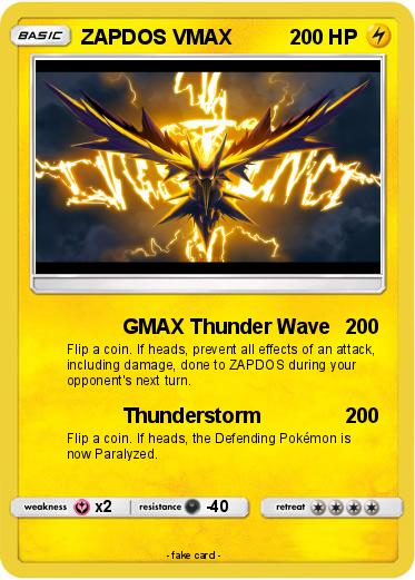 Pokémon ZAPDOS VMAX - GMAX Thunder Wave - My Pokemon Card
