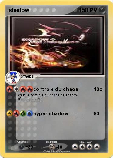Pokémon shadow 1220 1220 - controle du chaos - Ma carte Pokémon