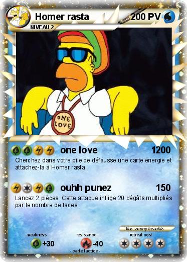 Pokémon Homer rasta 14 14 - one love 1 1 1 - Ma carte Pokémon