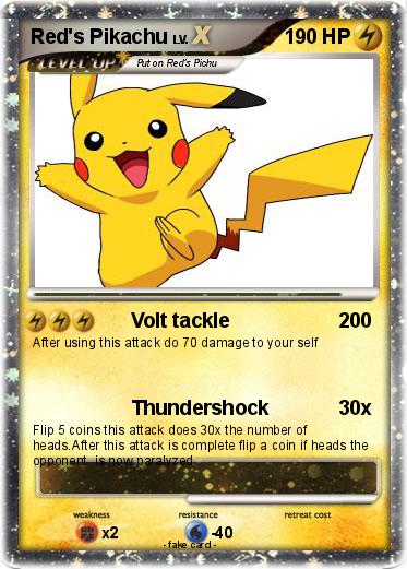 Pokémon Red s Pikachu 57 57 - Volt tackle - My Pokemon Card