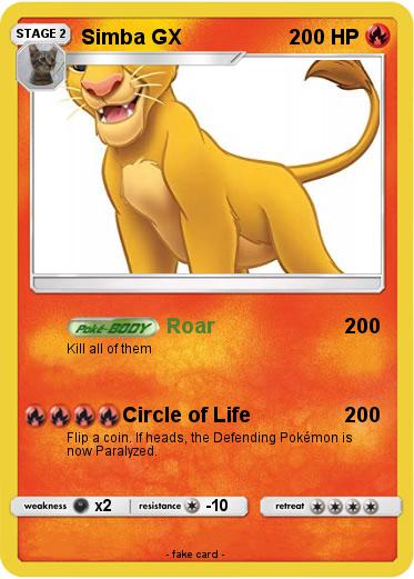 Pokémon Simba GX 4 4 - Roar - My Pokemon Card