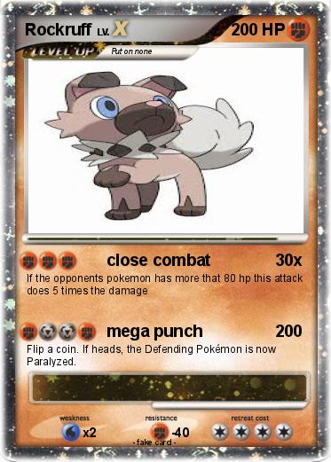 Pokémon Rockruff 14 14 - close combat - My Pokemon Card