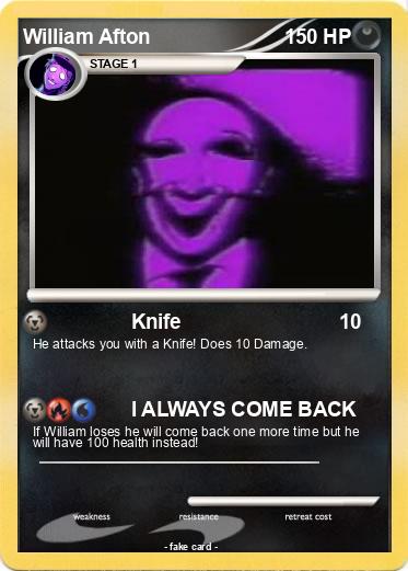 Pokémon William Afton 64 64 - Knife - My Pokemon Card