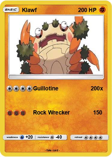Pokémon Klawf - Guillotine 200x - My Pokemon Card