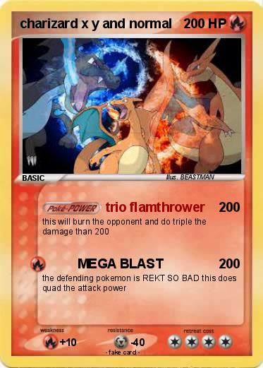 Pokémon charizard x y and normal - trio flamthrower - My Pokemon Card