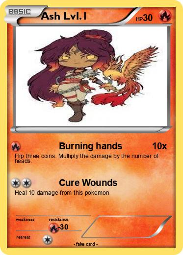 Pokémon Ash Lvl 1 1 - Burning hands - My Pokemon Card