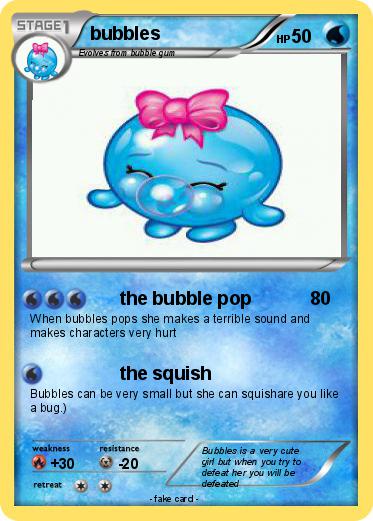 Pokémon bubbles 168 168 - the bubble pop - My Pokemon Card