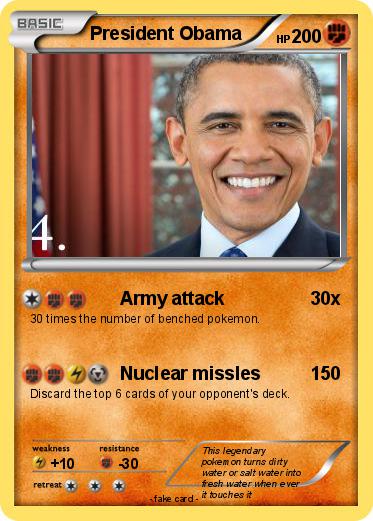 Pokémon President Obama 28 28 - Army attack - My Pokemon Card