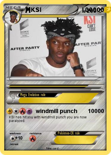 Pokémon KSI 100000 100000 - windmill punch 10000 - My Pokemon Card