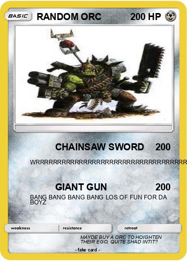 Pokémon RANDOM ORC - CHAINSAW SWORD - My Pokemon Card