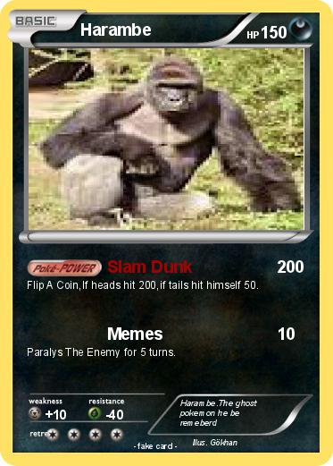 Pokémon Harambe 402 402 - Slam Dunk - My Pokemon Card