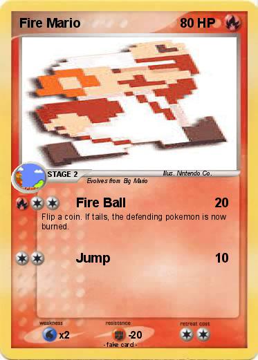 Pokémon Fire Mario 1010 1010 - Fire Ball - My Pokemon Card