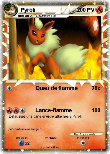 Pokémon Pyroli 182 182 - Queu de flamme - Ma carte Pokémon