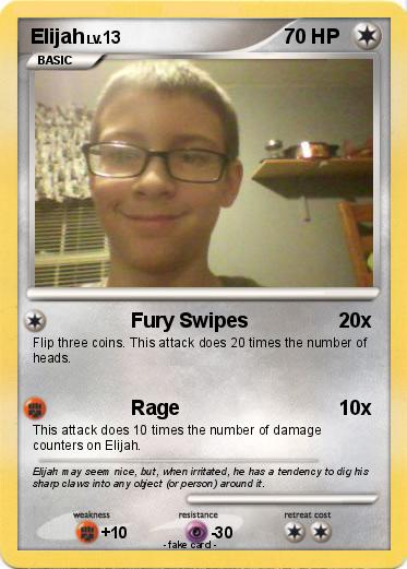 Pokémon Elijah 74 74 - Fury Swipes - My Pokemon Card