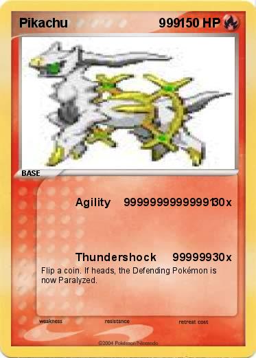 Pokémon Pikachu 999 3 3 - Agility 99999999999991 - My Pokemon Card