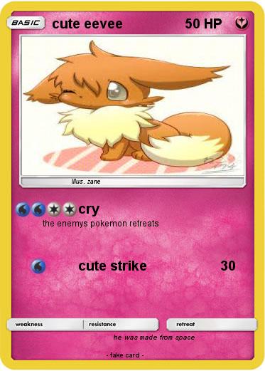 Pokémon cute eevee 18 18 - cry - My Pokemon Card