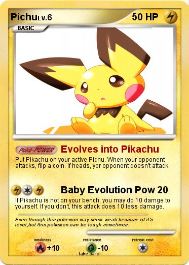 Pokémon Pichu 2601 2601 - Evolves into Pikachu - My Pokemon Card