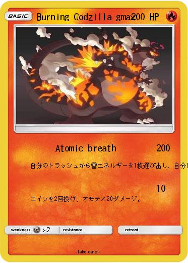 Pokémon Burning Godzilla gmax - Atomic breath - My Pokemon Card