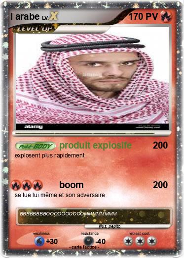 Pokémon l arabe 8 8 - produit explosife - Ma carte Pokémon