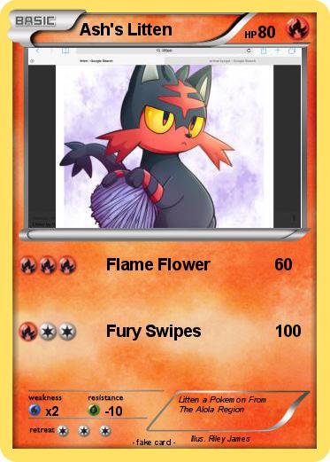 Pokémon Ash s Litten - Flame Flower - My Pokemon Card