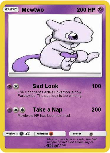 Pokémon Mewtwo 8492 8492 - Sad Look - My Pokemon Card