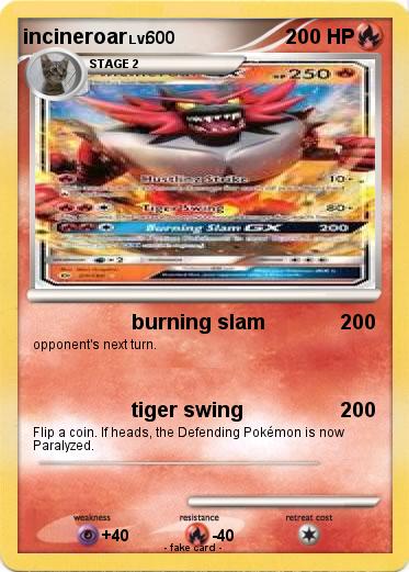 Pokémon incineroar 164 164 - burning slam - My Pokemon Card