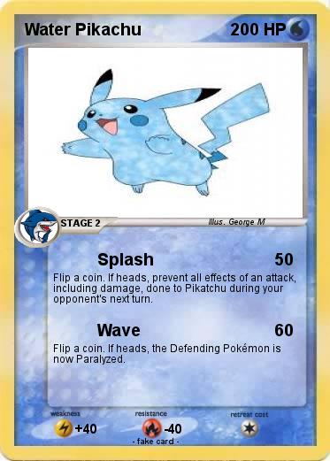 Pokémon Water Pikachu 98 98 - Splash - My Pokemon Card