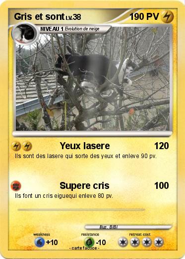 Pokémon Gris et sont - Yeux lasere - Ma carte Pokémon
