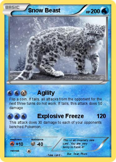 Pokémon Snow Beast - Agility - My Pokemon Card