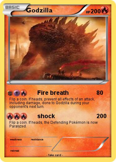 Pokémon Godzilla 2844 2844 - Fire breath - My Pokemon Card