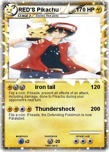Pokémon RED S Pikachu 73 73 - iron tail - My Pokemon Card