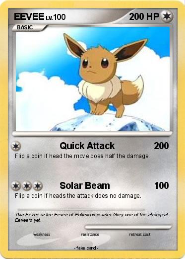 Pokémon EEVEE 528 528 - Quick Attack - My Pokemon Card