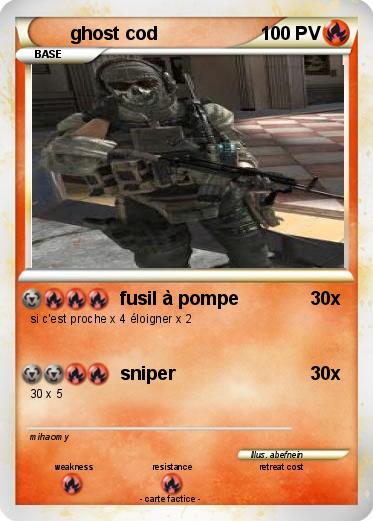 Pokémon ghost cod - fusil à pompe - Ma carte Pokémon