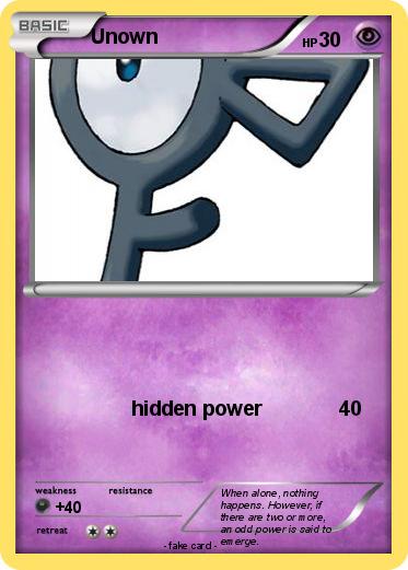 Pokémon Unown 391 391 - hidden power - My Pokemon Card
