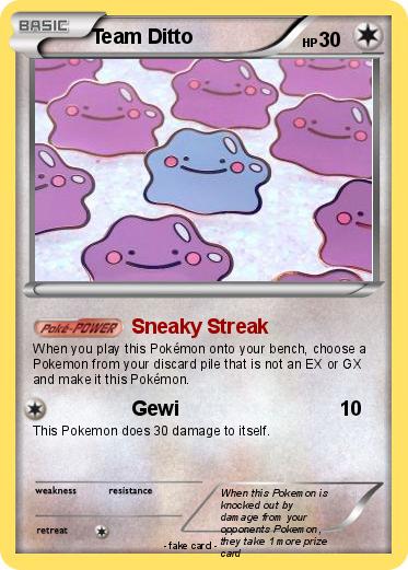 Pokémon Team Ditto - Sneaky Streak - My Pokemon Card