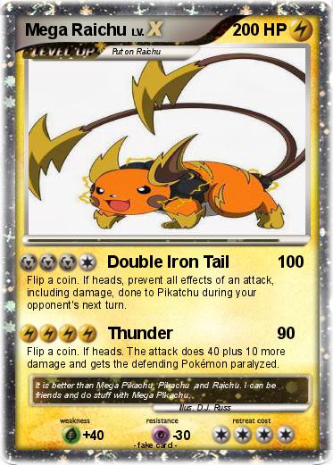 Pokémon Mega Raichu 129 129 - Double Iron Tail - My Pokemon Card